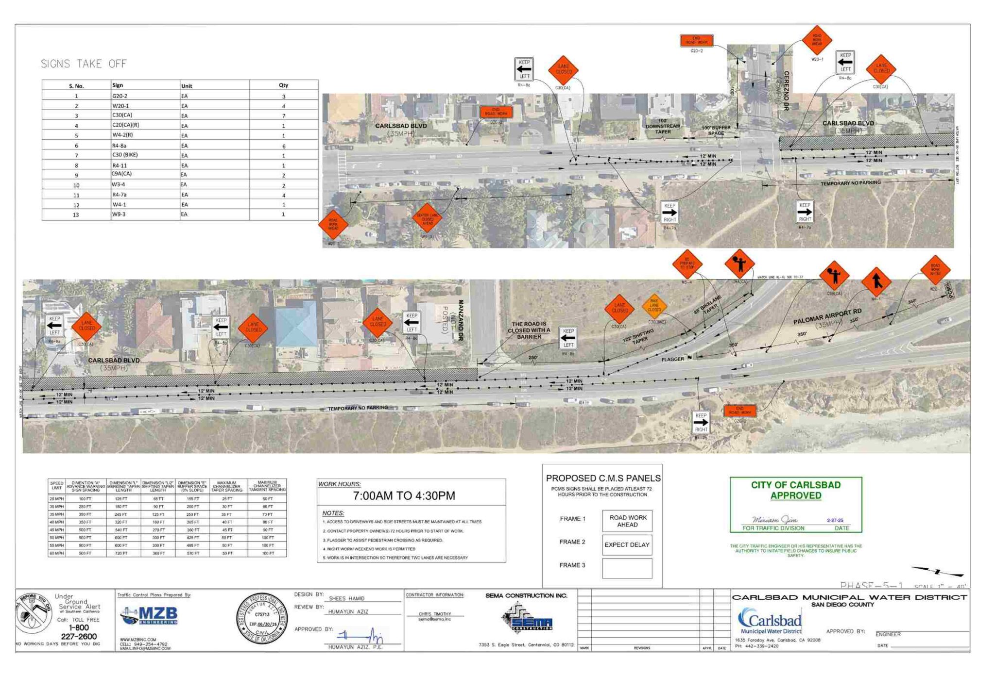 MZB Engineering – Temporary Traffic Control Plan for Construction & Excavation | MZB Engineering